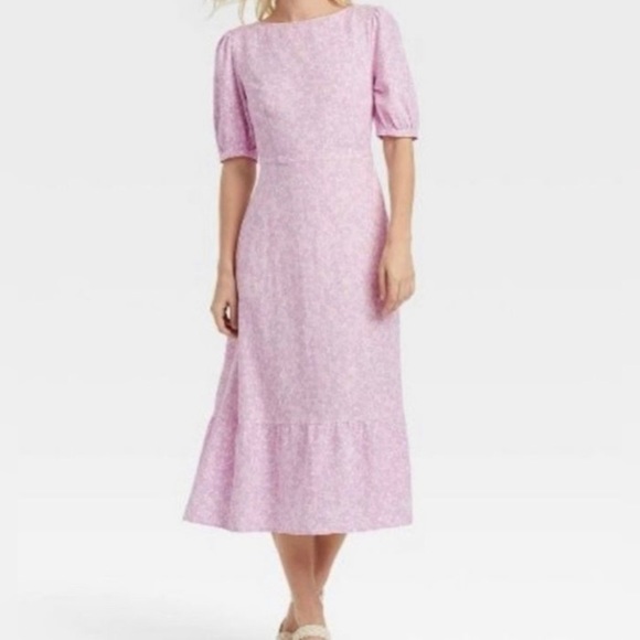 Who What Wear | Dresses | Nwt Lavender Floral Print Midi Dress X | Poshmark